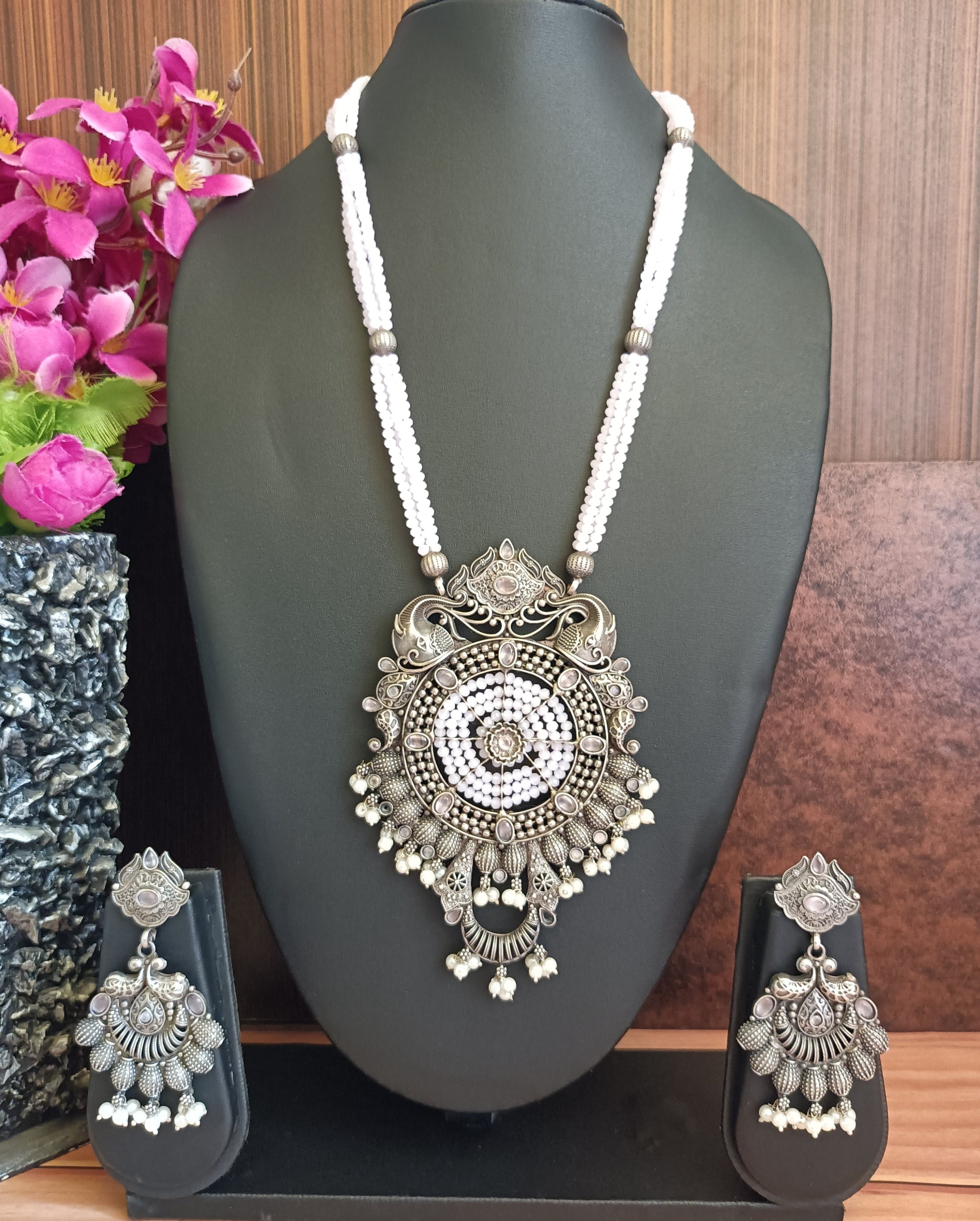 8 30 NS31 SLA Monalisa Fusion Beads Premium Long Mala Necklace