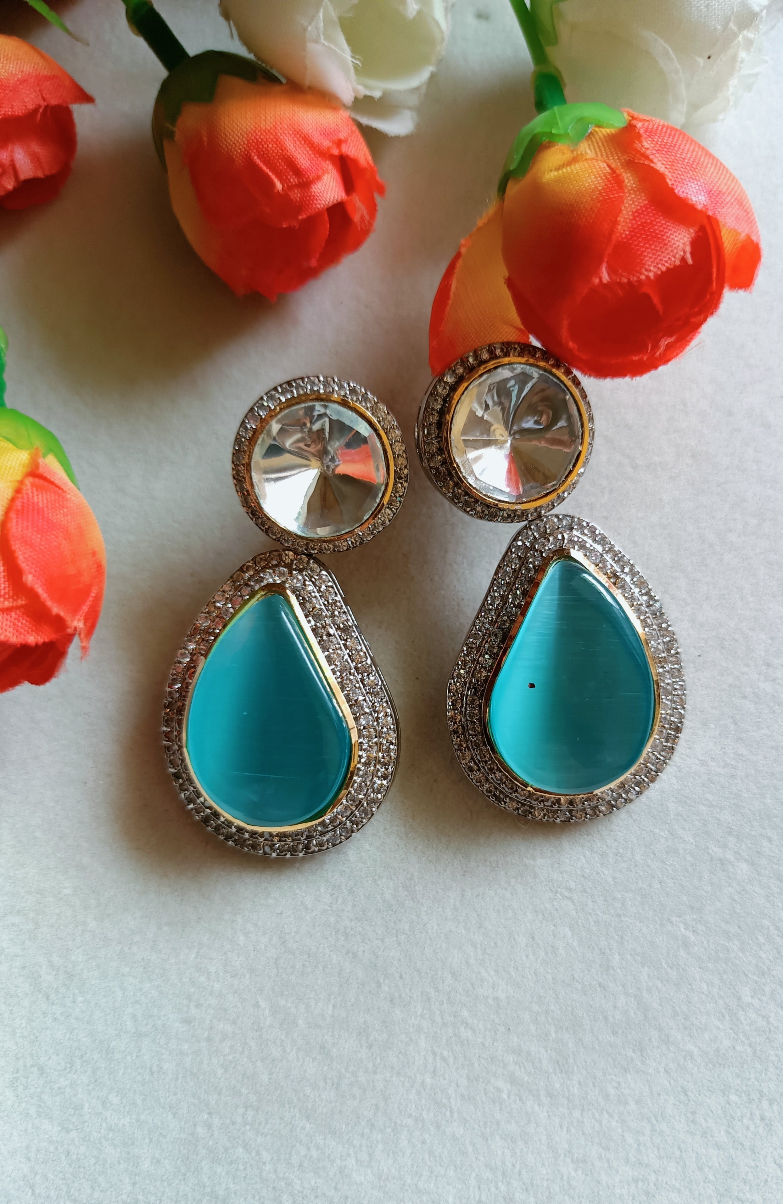 (3-18-ER7) Uncut Kundan Earring – Sakhi Boutique